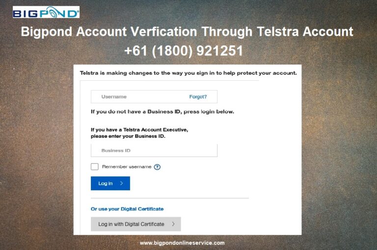 Bigpond Account Verification Through Telstra Account - Bigpond Online ...
