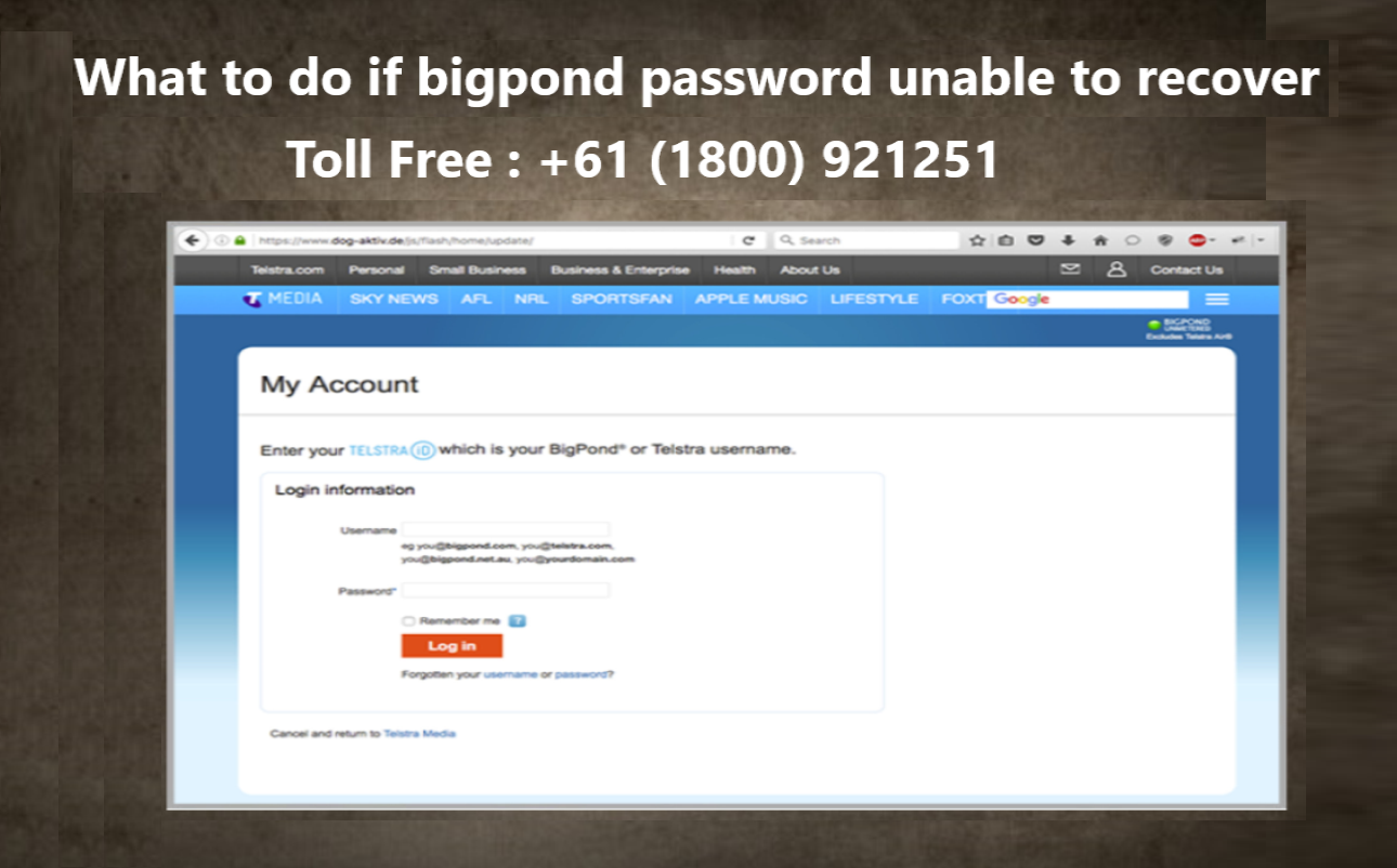 What to do If Bigpond Password Unable to Recover - Bigpond Online ...